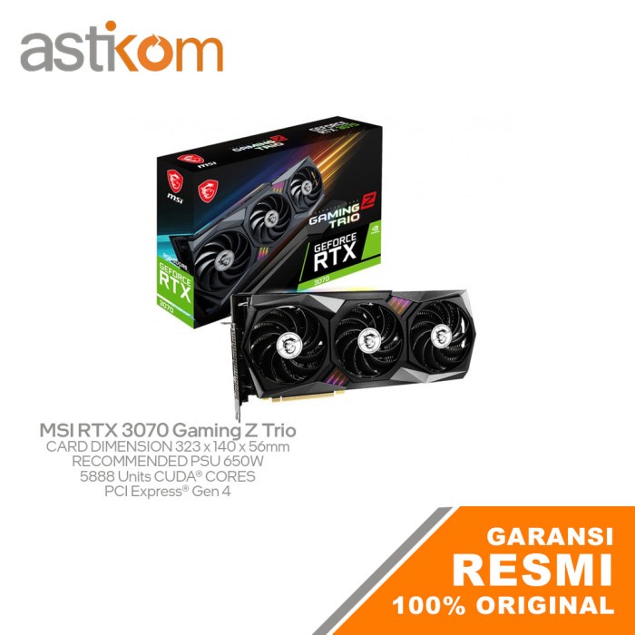 Jual VGA MSI RTX 3070 Gaming Z Trio 8G GDDR6 256bit HDMI Display Port ...