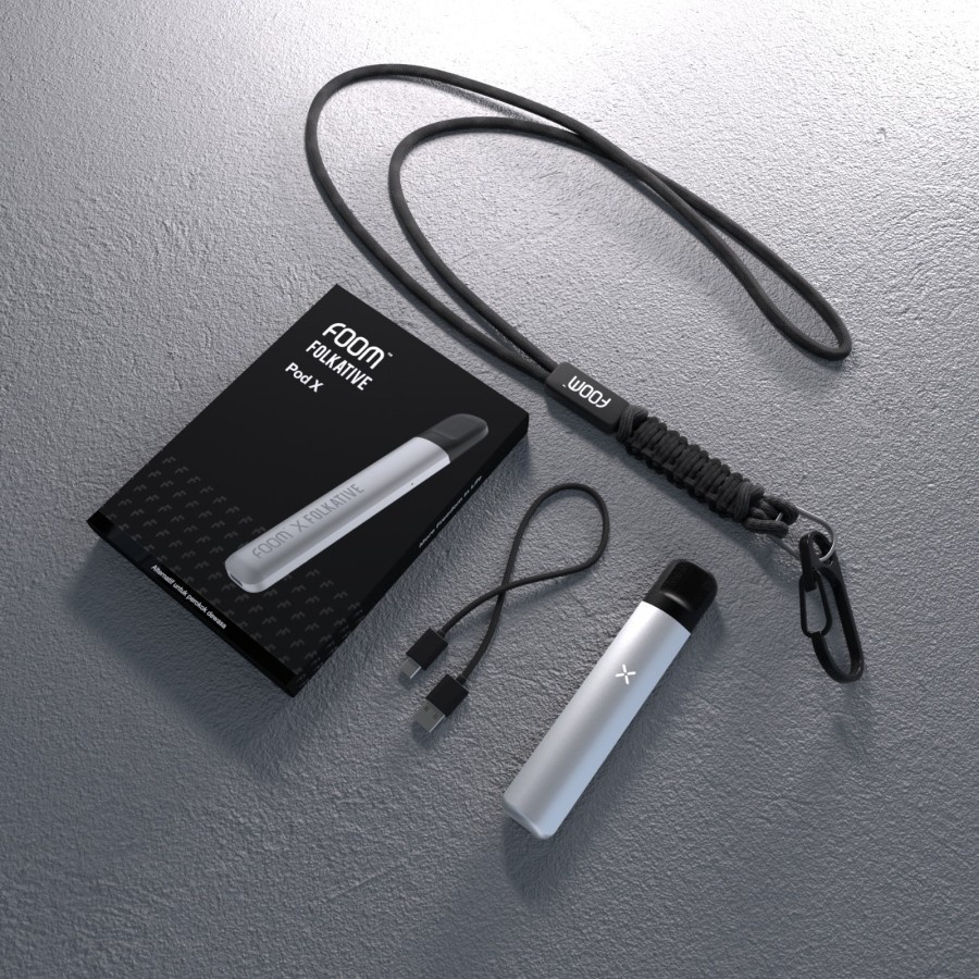 Jual FOOM POD X FOLKATIVE EDITION WHITE - BLACK LANYARD POD KIT FOOM ...