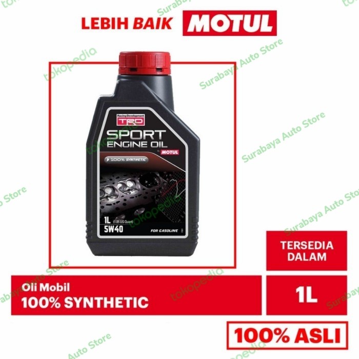 Jual MOTUL Oli Mobil TRD SPORT ENGINE OIL 5W40 GASOLINE 1L ORIGINAL ...