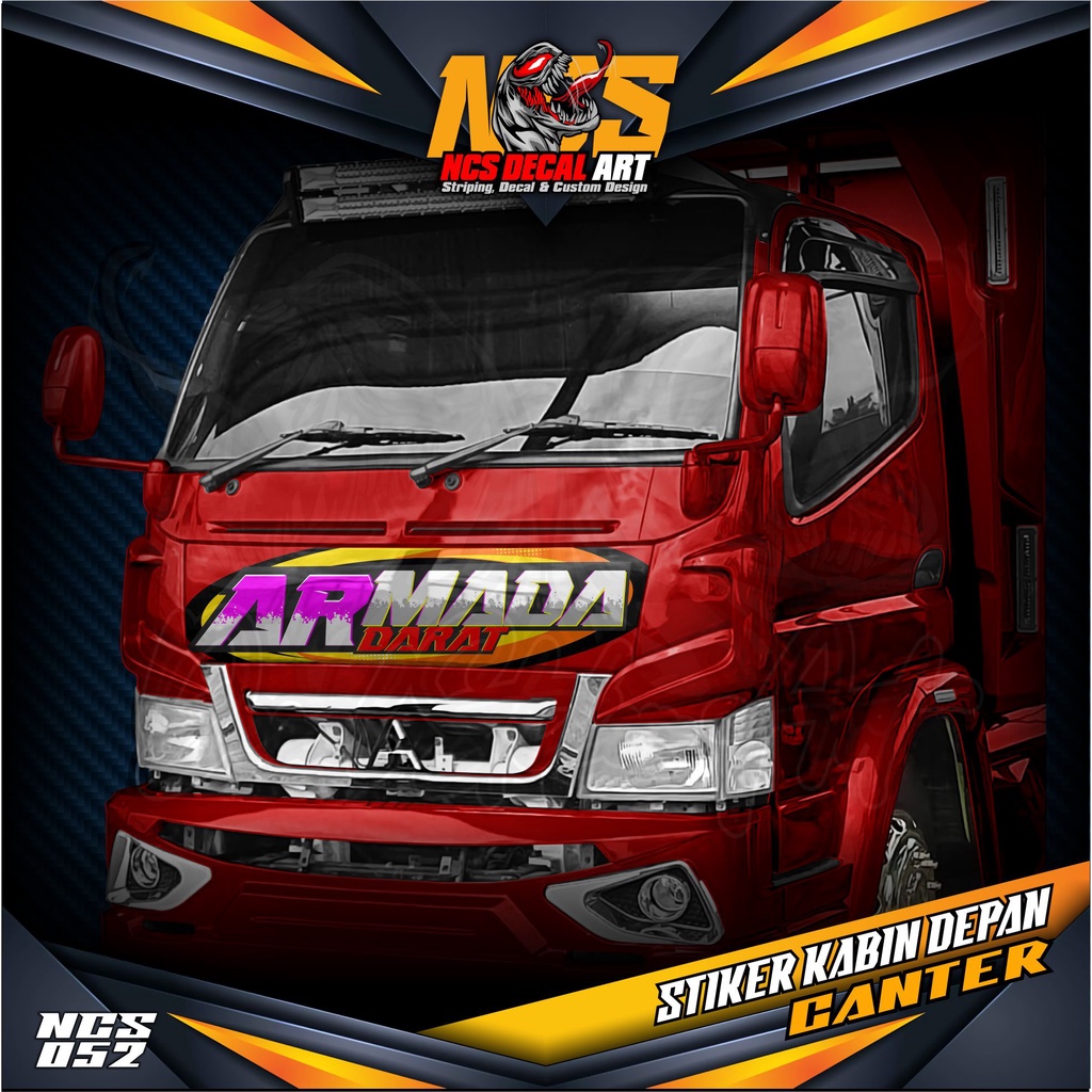 Jual Stiker Decal Kabin Depan ARMADA DARAT All Truk Canter, Ragasa ...