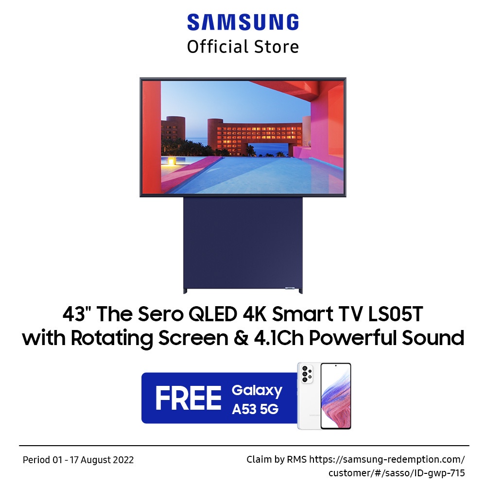Jual SAMSUNG Lifestyle TV 43" The Sero QLED 4K Smart TV QA43LS05TAKXXD ...