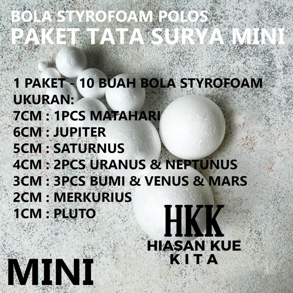 Jual PAKET BOLA GABUS Tata Surya STYROFOAM untuk maket TATA SURYA ...