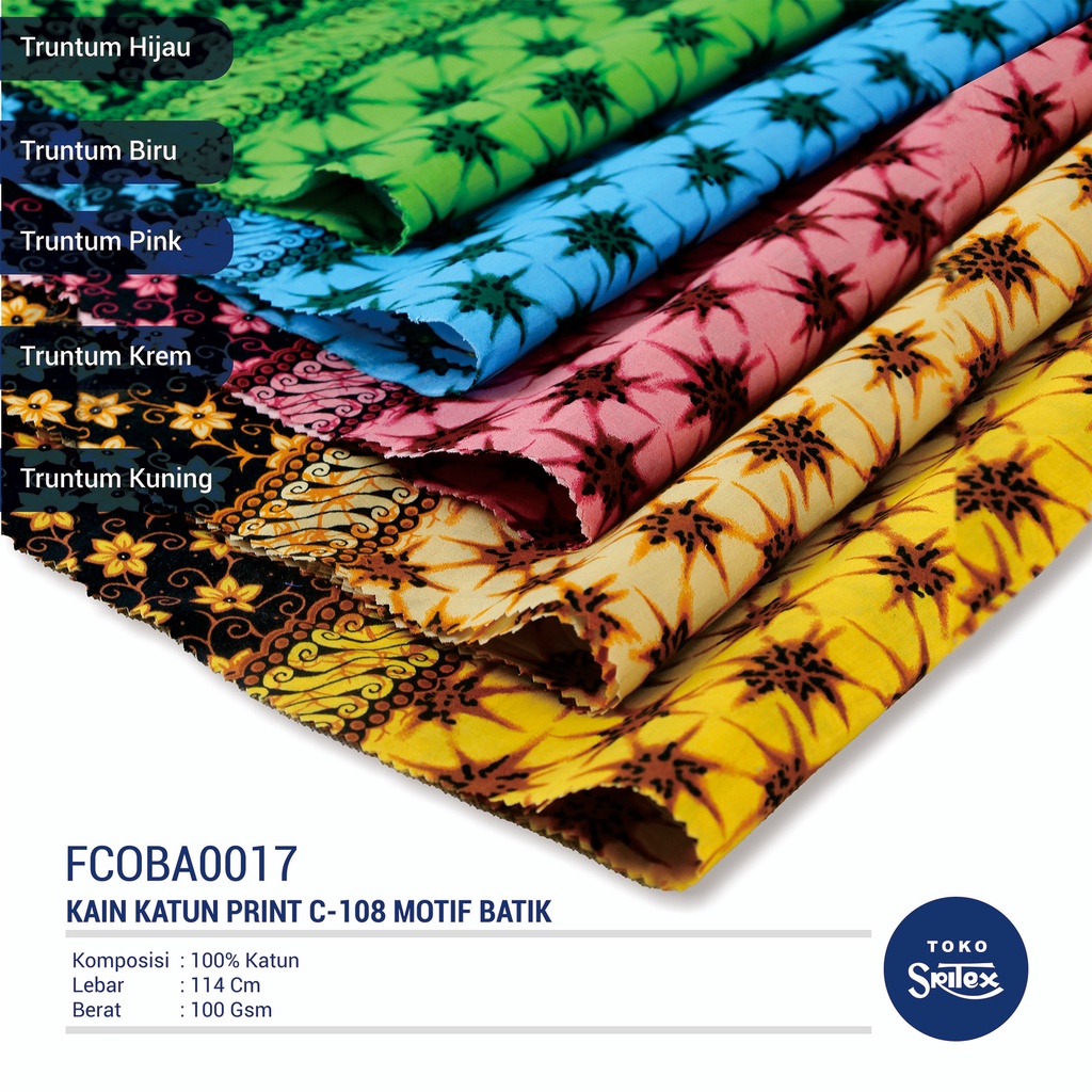 Jual Toko Sritex Kain Katun Print Batik Truntum Premium Ekspor C108 ...