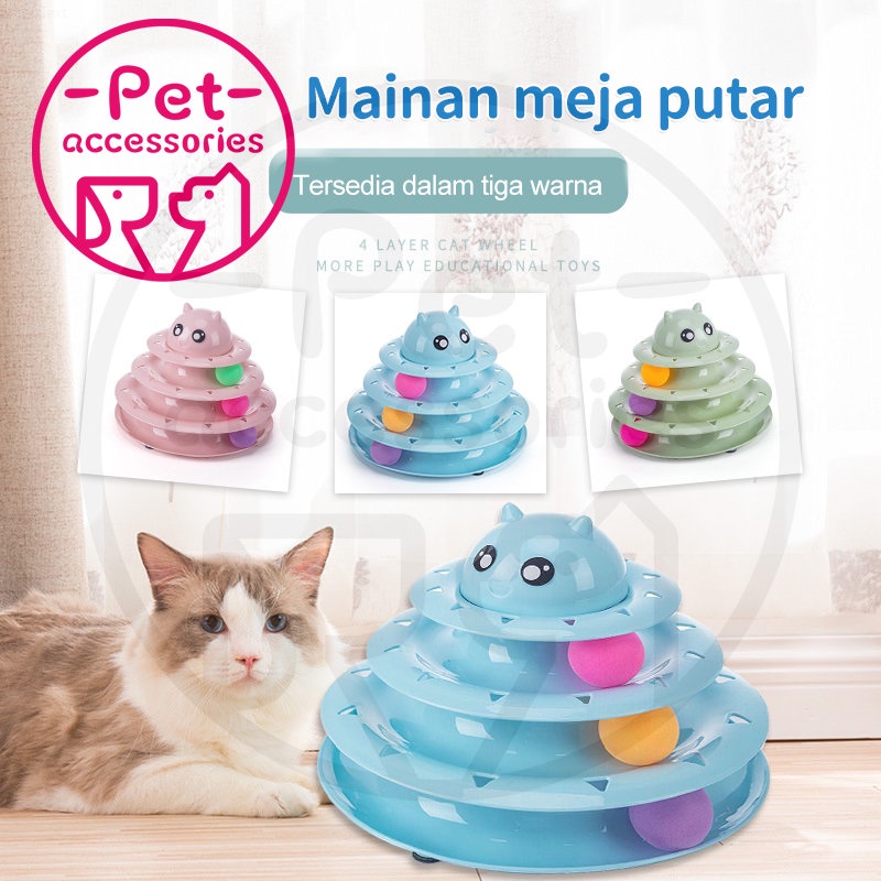 Jual Mainan Kucing Bola Mainan Interaktif Kucing Play Toy 3 Tower Bola ...