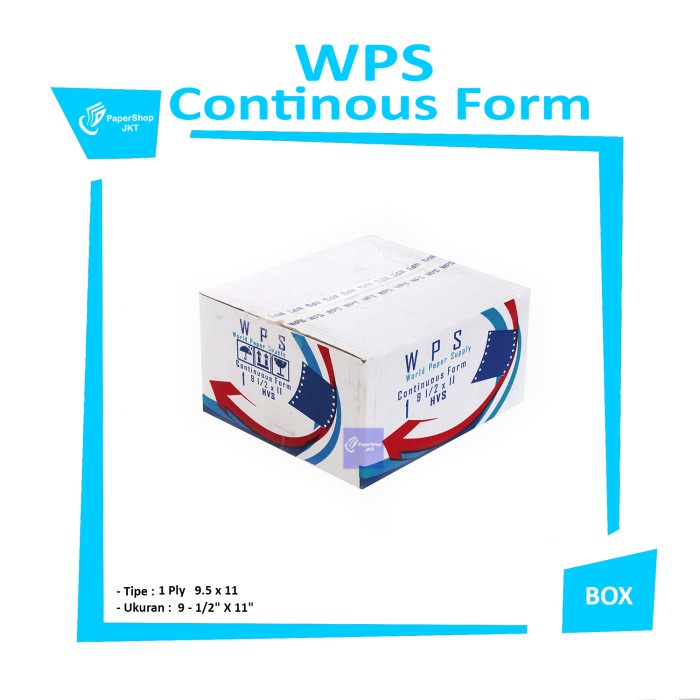 Jual WPS - Continous Form 1 Ply 91/2 x 11 ( K1 WPS ) HVS - Box | Shopee ...