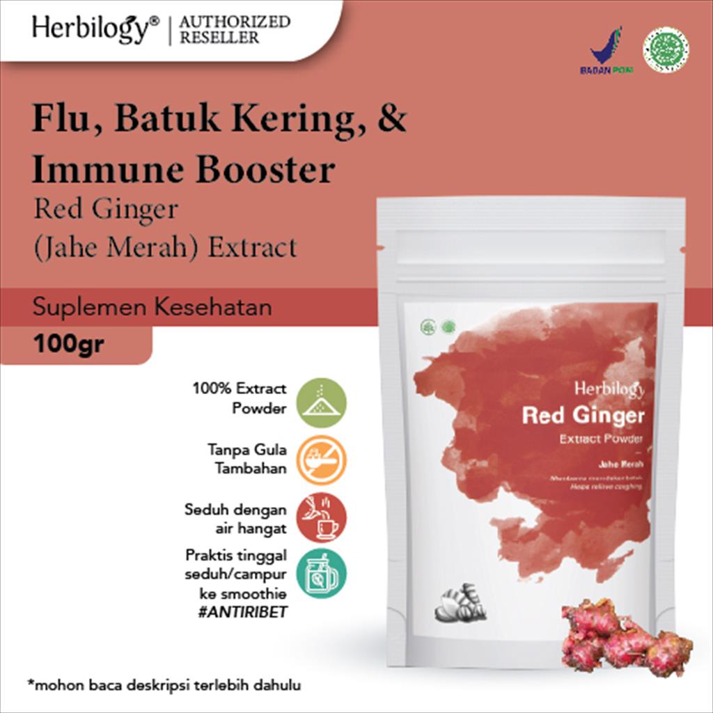 Jual Herbilogy Red Ginger Extract Powder ( Jahe Merah Bubuk ) 100 gr ...