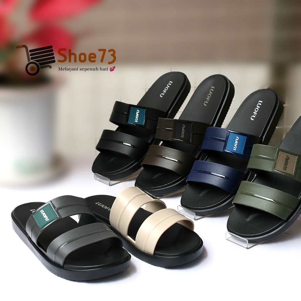 Jual LUOFU E 6208 - SH6W SIZE 40-44 ORIGINAL l Sandal Selop ban 2 jelly ...