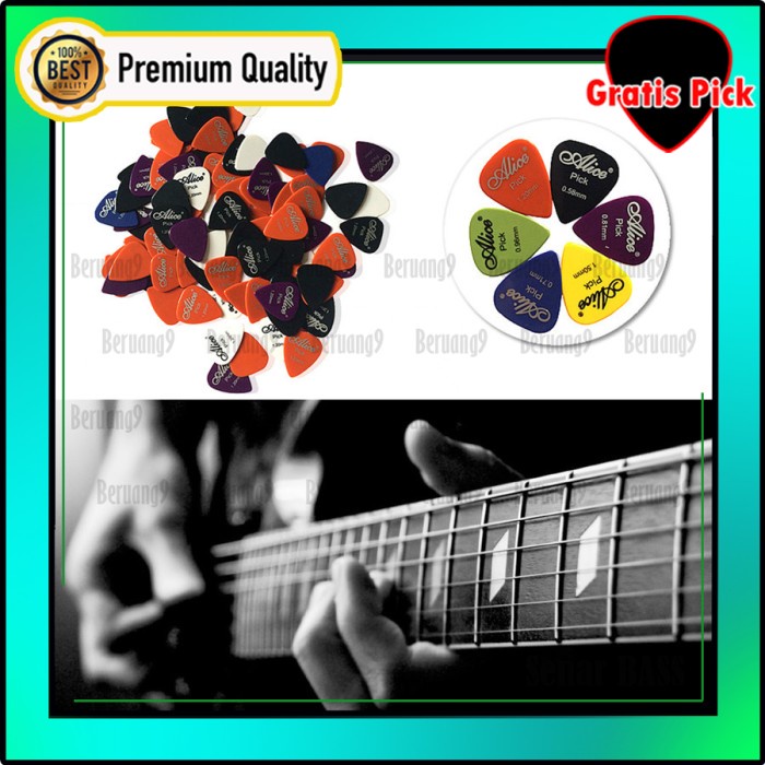 Jual Pick Gitar Pik Gitar Pick Bass Alice Varian Ukuran Bahan Tebal ...