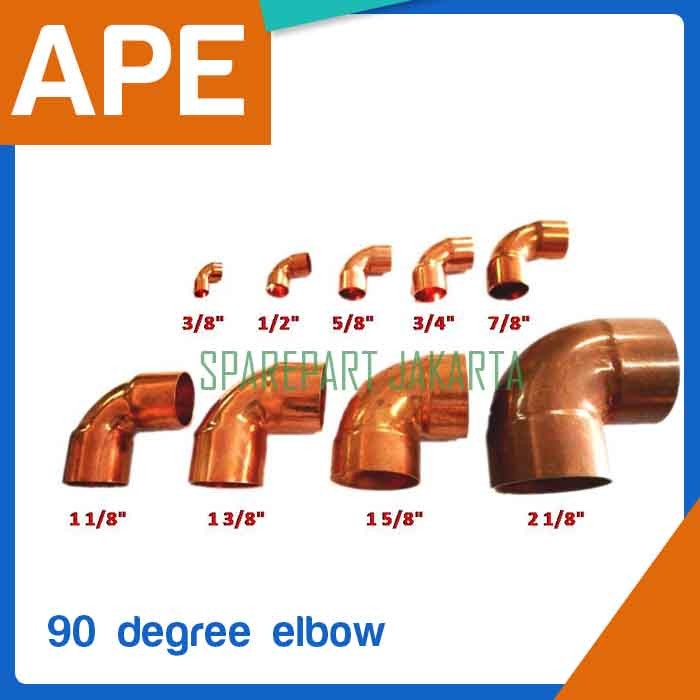 Jual Elbow knee fitting pipa ac Tembaga 90 derajat | Shopee Indonesia