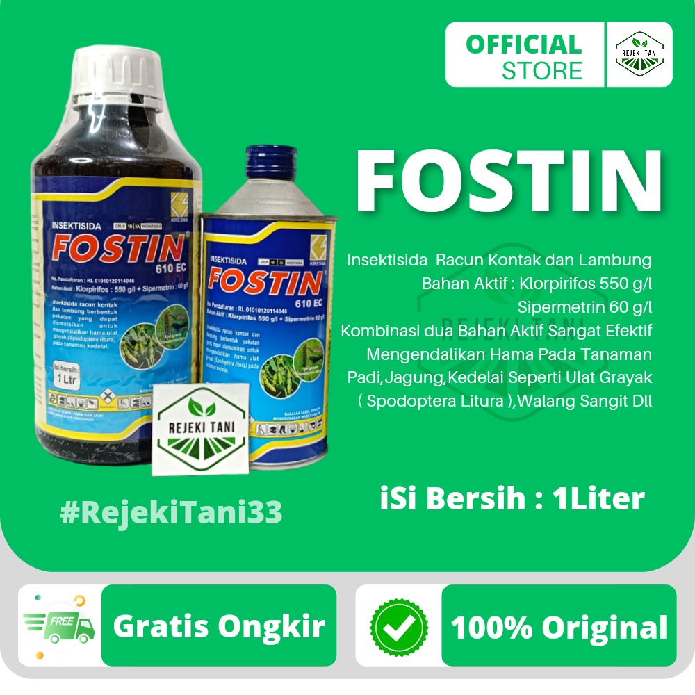 Jual Insektisida FOSTIN 610 EC 1L Racun Kontak dan Lambung Untuk ...