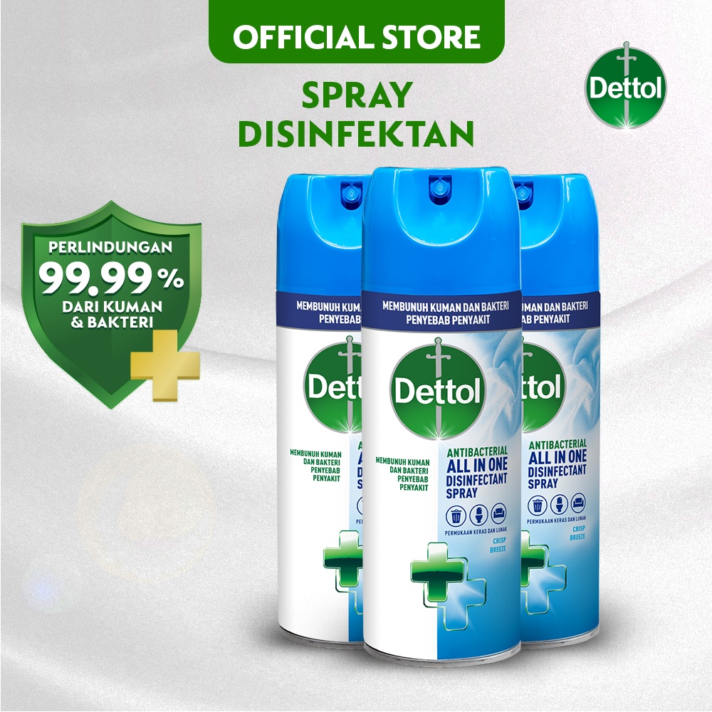 Jual Dettol Disinfectant Spray Crisp Breeze 225ml (3 Pcs) | Shopee ...