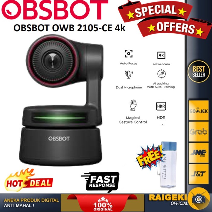 Jual OBSBOT Tiny 4K AI-Powered PTZ 4K Webcam-OBSBOT OWB 2105-CE 4k ...
