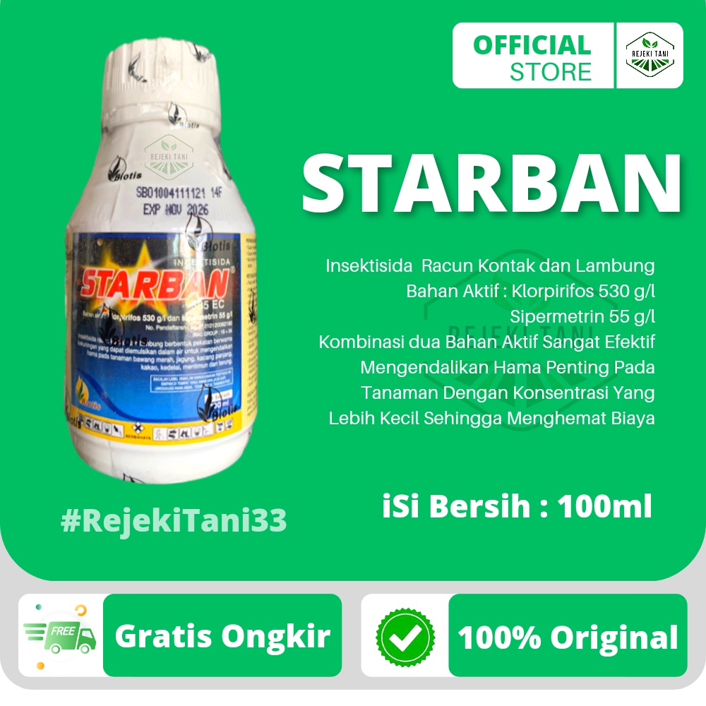 Jual Insektisida STARBAN 585 EC 100ml Racun Kontak dan Lambung Mengandung Dua Bahan Aktif Dalam ...
