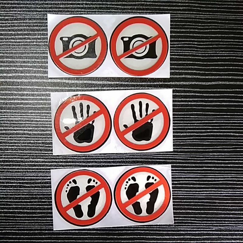 Jual STICKER DILARANG PEGANG INJAK FOTO CUTTING | Shopee Indonesia