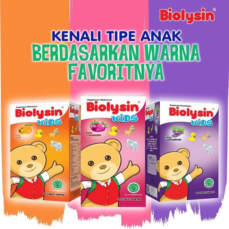 Jual Biolysin Kid Tablet isi 30 Tablet Rasa Jeruk, Strowberry ...