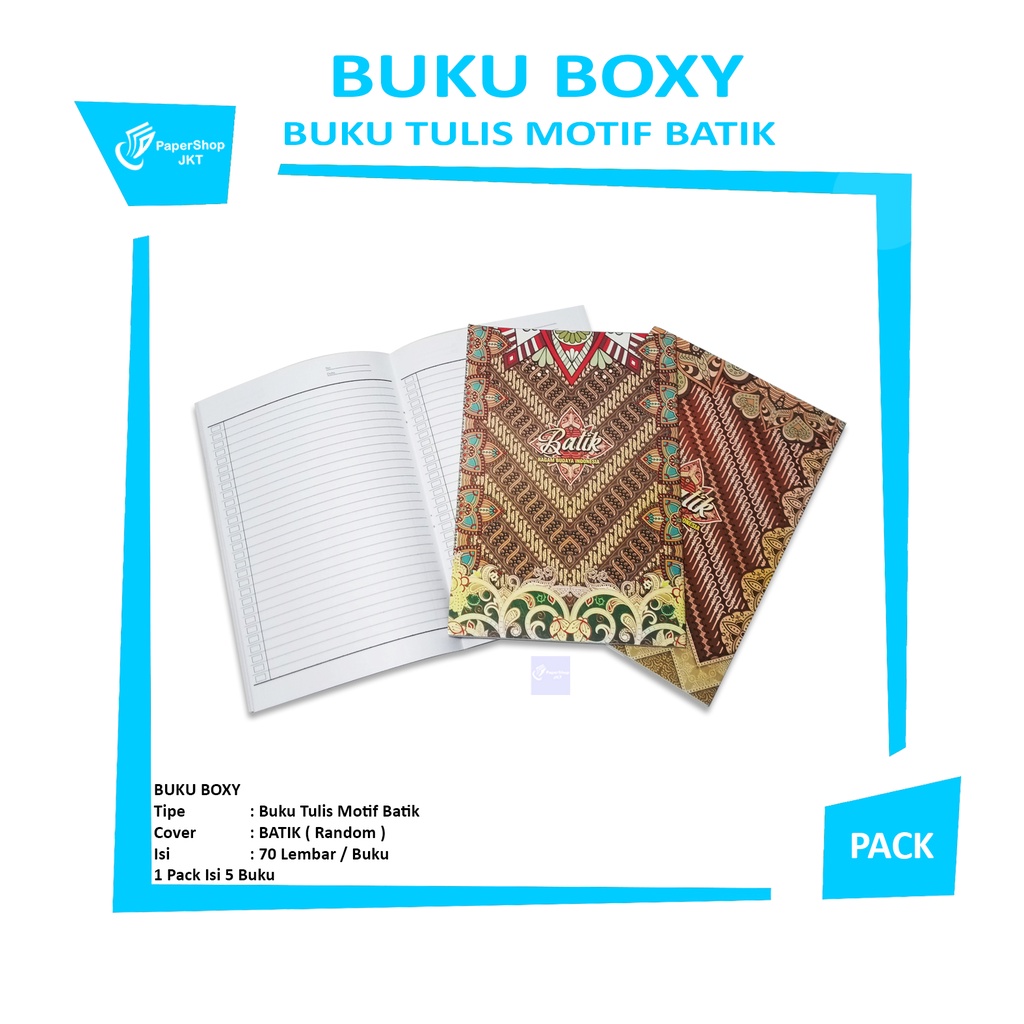Jual BOXY - Buku Tulis Motif Batik - Pack | Shopee Indonesia