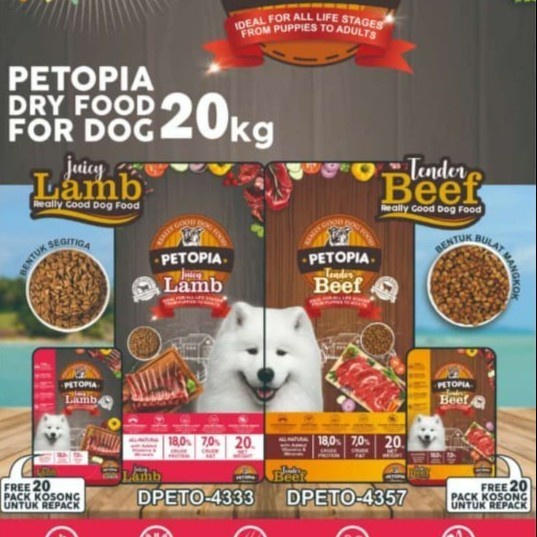 Jual PETOPIA DOG FOOD 20 KG / MAKANAN ANJING | Shopee Indonesia
