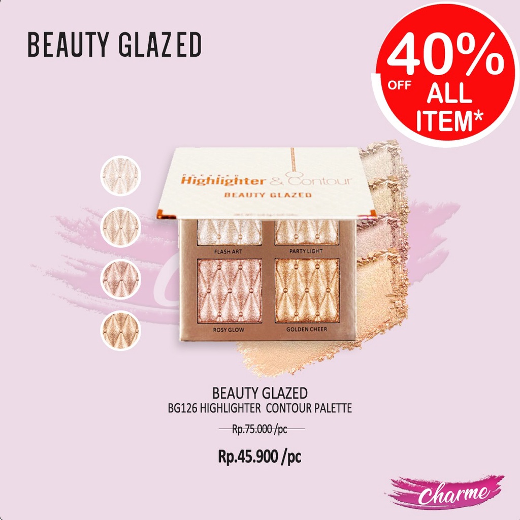 Jual (READY & ORI) Beauty Glazed Highlighter & Contour Palette BG126 BG ...