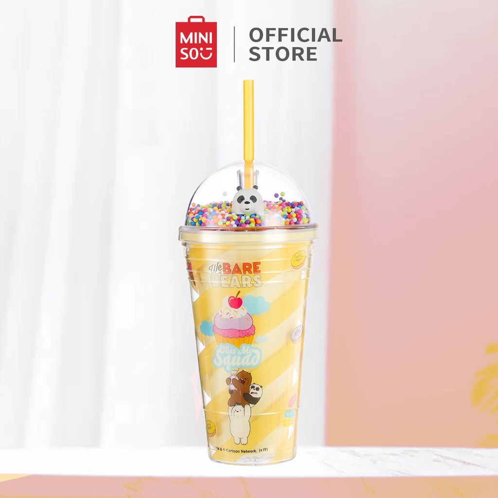 Jual MINISO We Bare Bears Botol Minum Tumbler Tempat Air Minum Sedotan ...