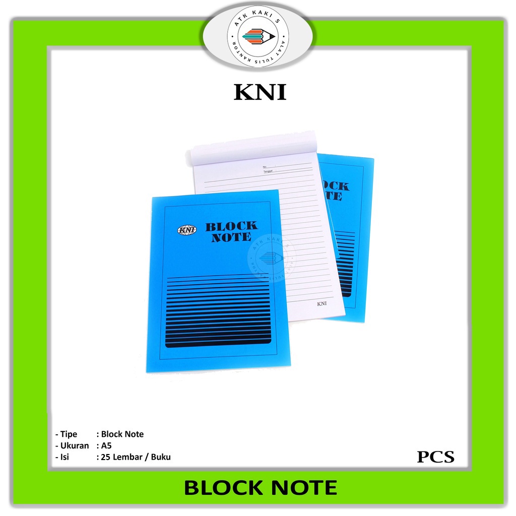 Jual KNI - Block Note A5 / Buku Seminar - 25 Buku - Pack | Shopee Indonesia