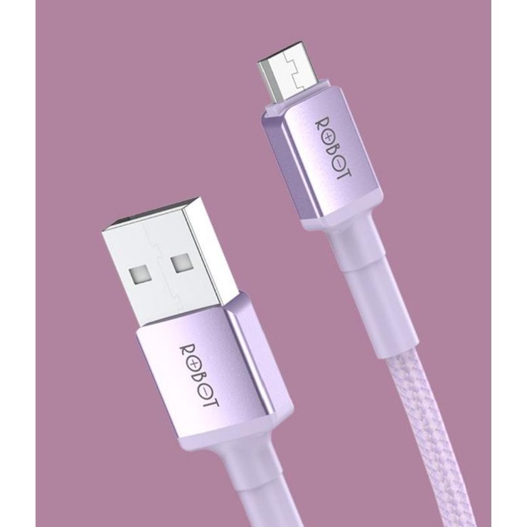 Jual [ROBOT R-SM UNGU] KABEL DATA MICRO USB 2.4A FAST CHARGING ORIGINAL ...