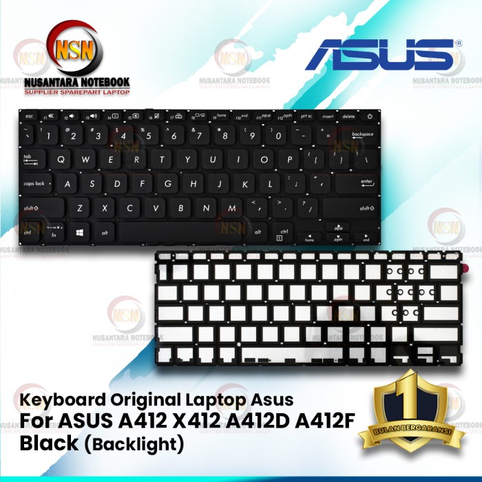 Jual Keyboard Original Laptop Asus For A412 X412 A412F Backlight (Black ...