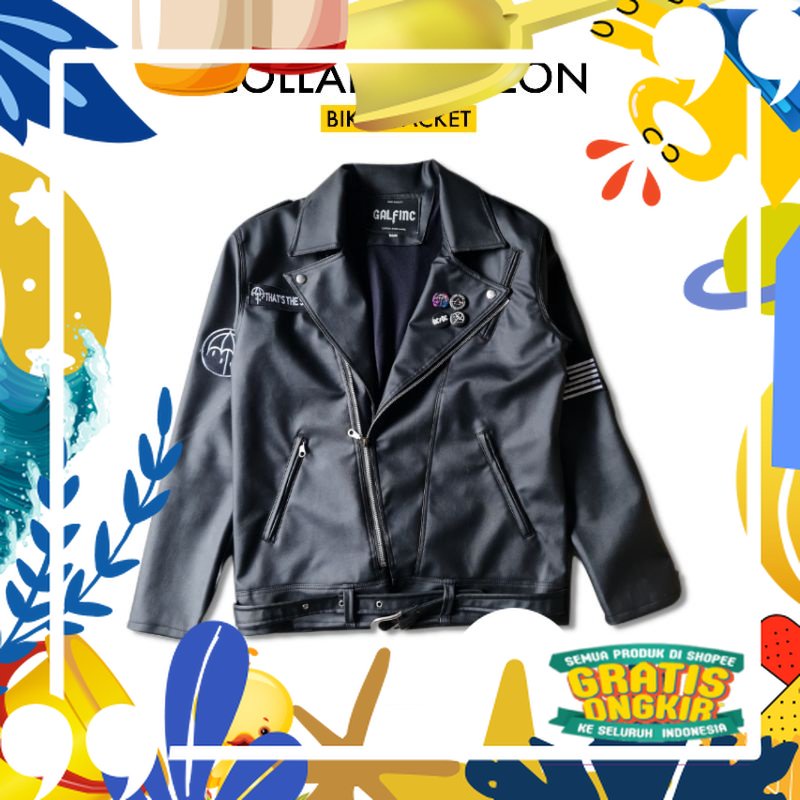 Jual GALFINC LEATHER JAKET KULIT PRIA / COLLAR BIKER BMTH EDITION ...