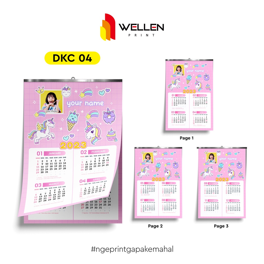 Jual WELLEN PRINT - Cetak Kalender Dinding 2023 / Print Calender ukuran A3+ / Kalender Dinding ...