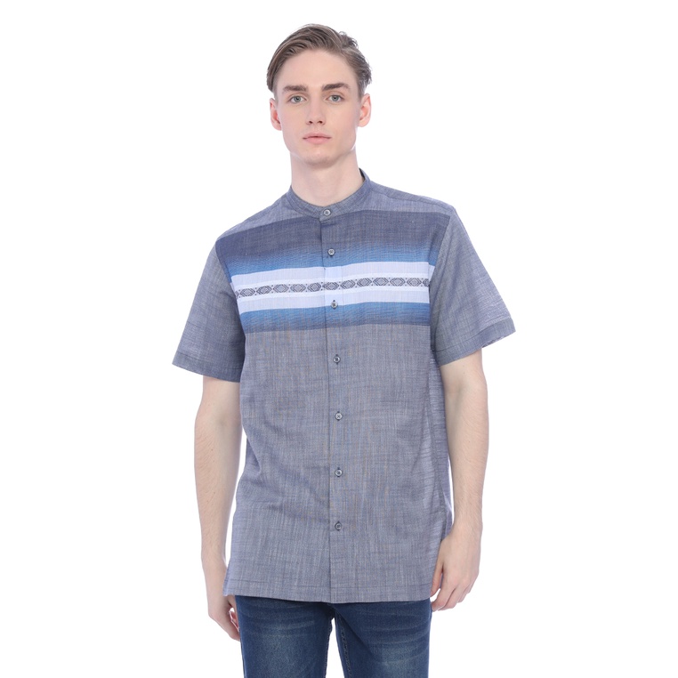 Jual Hassenda Koko Linen Border Pria Lengan Pendek Al-Muhtaram Cool ...