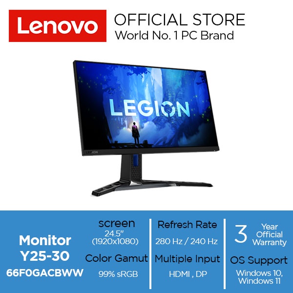 Jual Lenovo Legion Monitor Y25-30 24.5" FHD IPS 400 nits 99% sRGB 240 ...