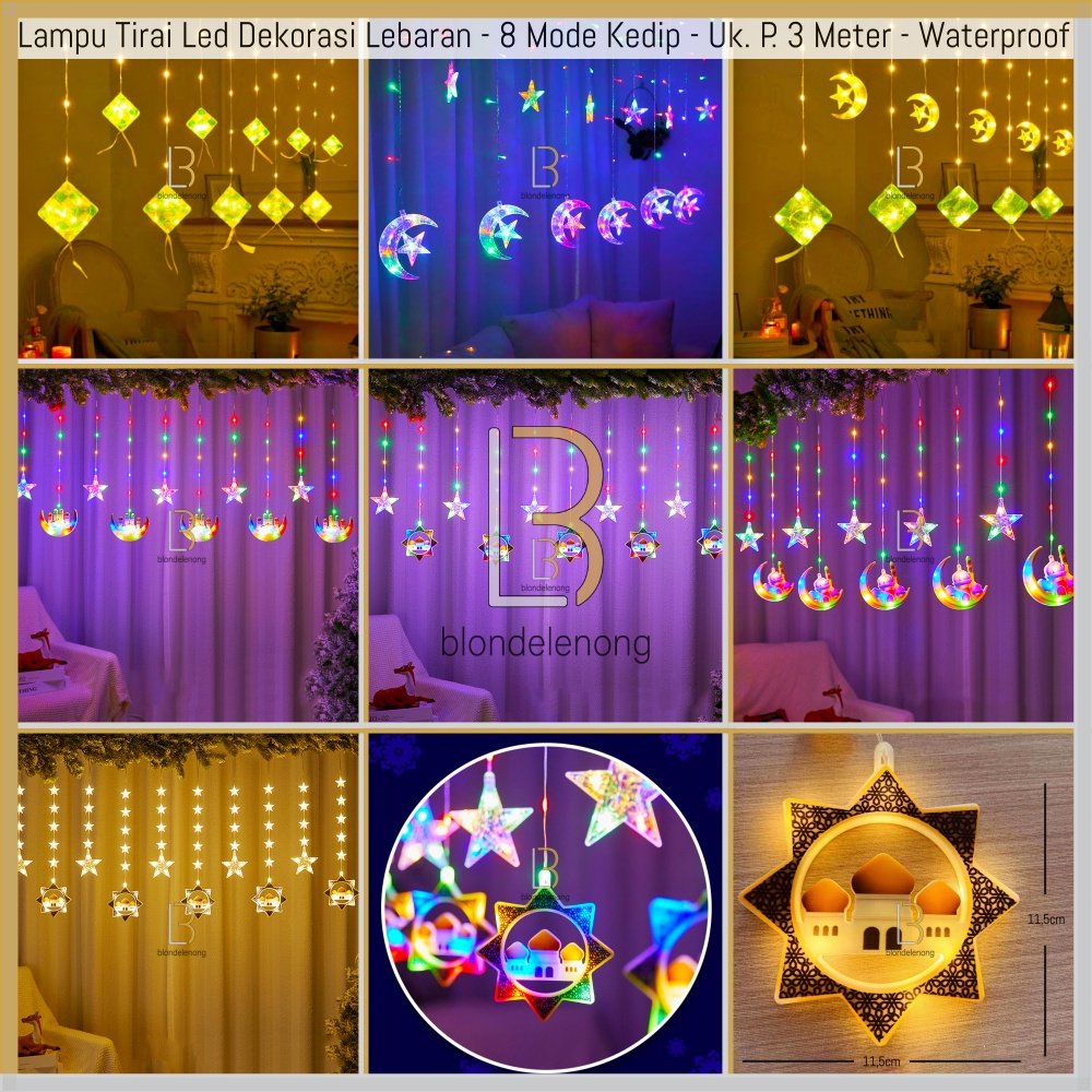 Jual Lampu Hias Led Tirai Gantung Dekorasi Dekor Ketupat Hiasan Pita ...