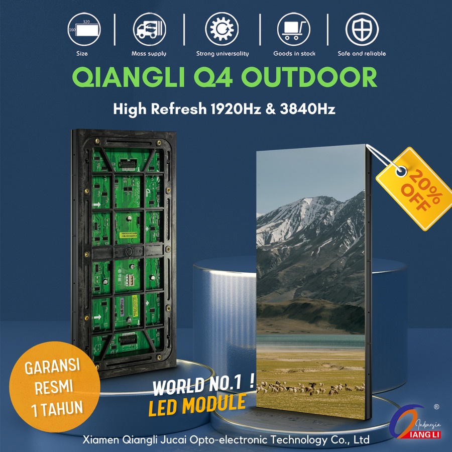 Jual Modul P4 Outdoor 1920Hz 3840Hz ORIGINAL QiangLi Module LED ...
