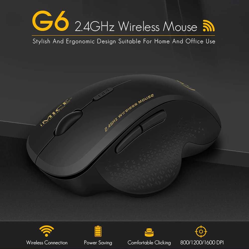 Jual iMice Wireless Gaming Mouse Ergonomic 1600 DPI - G6 ( Mughnii ...
