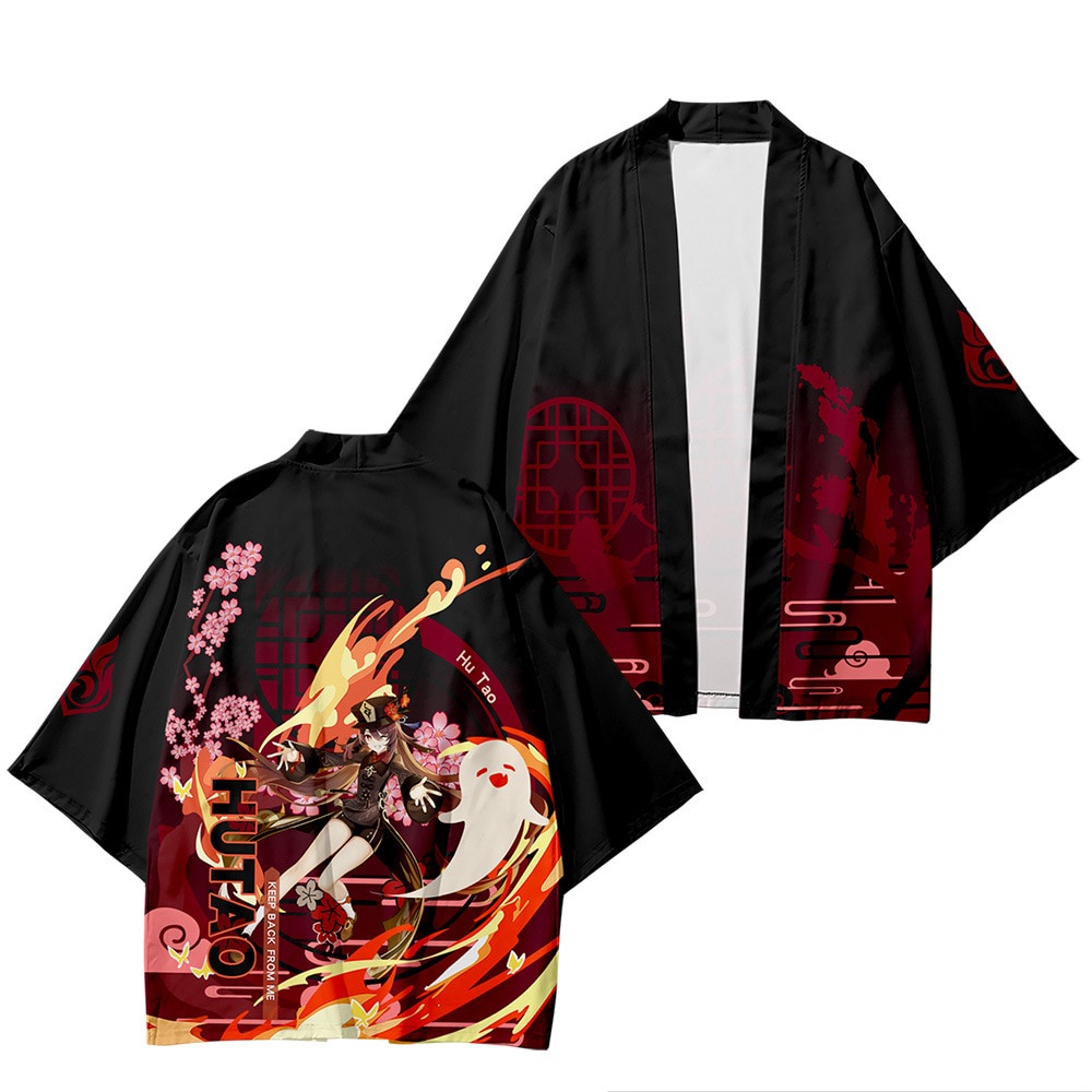 Jual Genshin Impact Hu Tao Cosplay Japanese Traditional Kimono Cardigan ...
