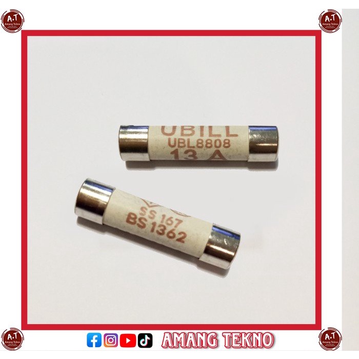 Jual SEKERING AC FUSE KERAMIK 13 / 15 / 20 A 6x25 MM SIKRING 250V ...