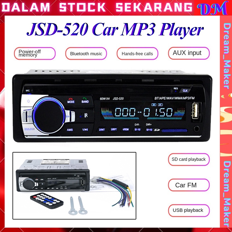 Jual JSD-520 Tape Audio Mobil Pemain MP3 Mobil Bluetooth Version Multifungsi Bluetooth USB MP3 ...