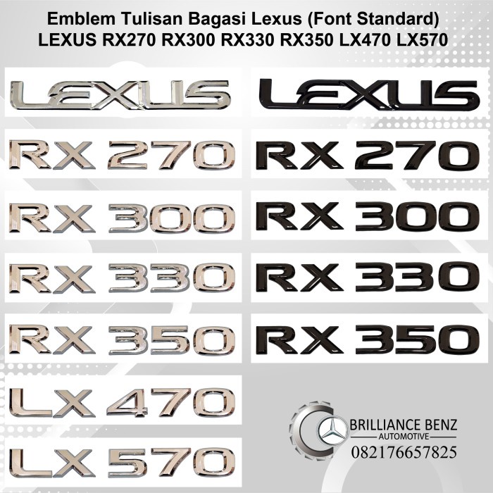 Jual EMBLEM TULISAN LEXUS RX270 RX300 RX330 RX350 LX470 LX570 EMBLEM ...