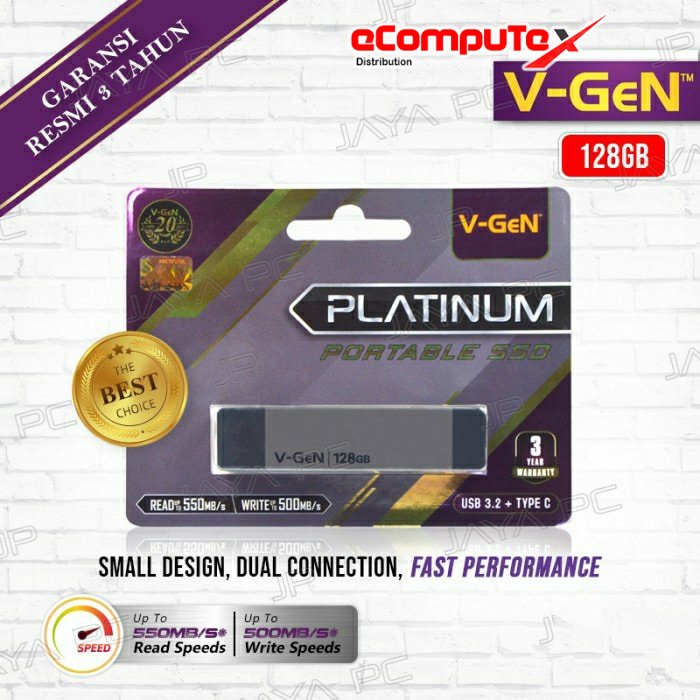 Jual SSD PORTABLE V-GEN / VGEN PLATINUM 128GB 256GB 512GB USB 3.1 TYPE C - GARANSI RESMI ...
