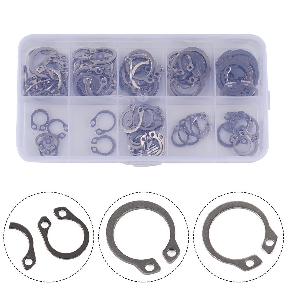 Jual 100PCS 8-18mm 304 Stainless Steel Eksternal Circlip Cincin Penahan ...