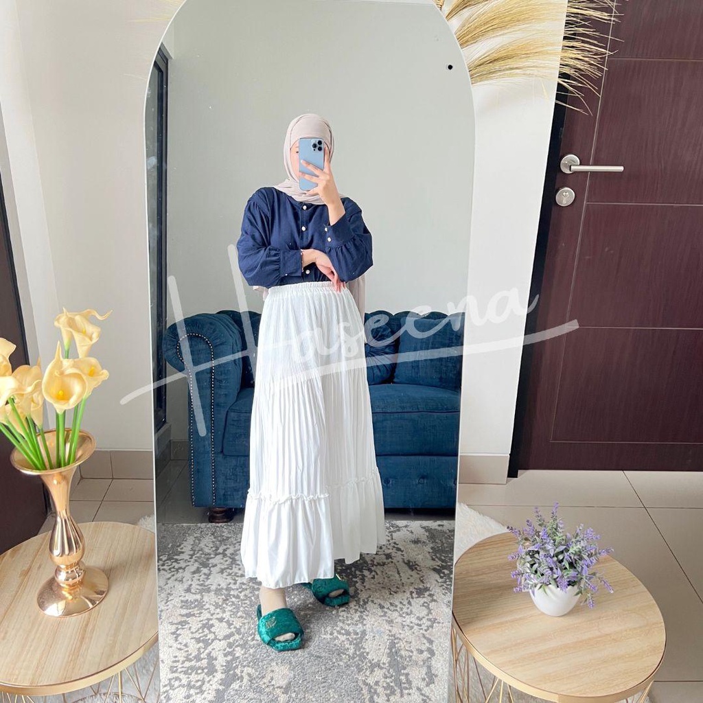 Jual Haseena Rok Plisket Susun Maiza Bahan Premium | Rok Skirt | Rok ...
