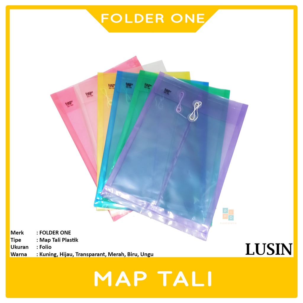 Jual FOLDER ONE - Map Plastik Tali Ukuran Folio - Lusin | Shopee Indonesia
