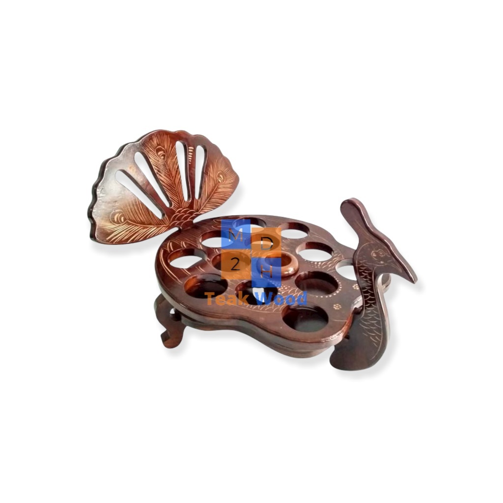 Jual Tempat Aqua Air Mineral Gelas Merak 3D Kayu Jati | Shopee Indonesia