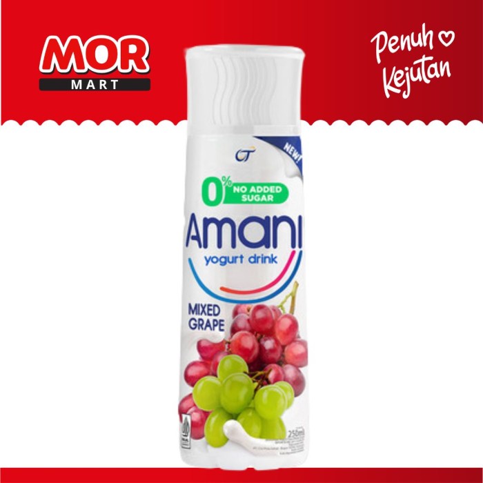 Jual AMANI Yogurt Drink Mix Grape No Added Sugar Susu Fermentasi 250 ml | Shopee Indonesia