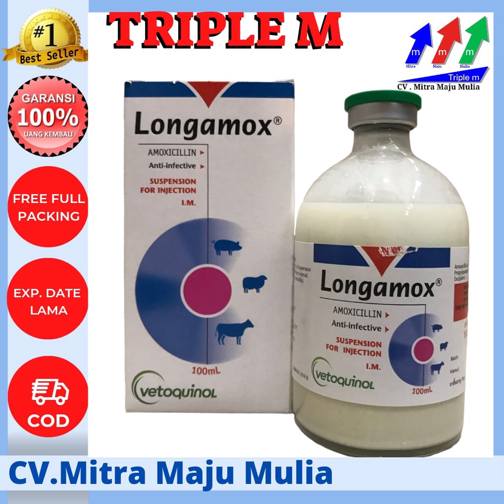 Jual LONGAMOX 100 ml TRIPLE M - Obat Penyakit Pernafasan Hewan Ternak ...