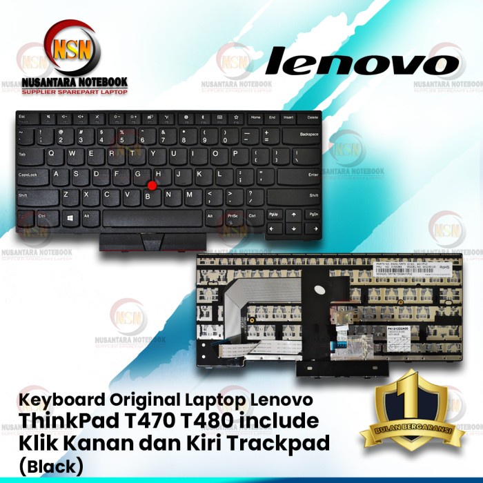 Jual Keyboard Lenovo ThinkPad T470 T480 Include klik Trackpad (Black ...