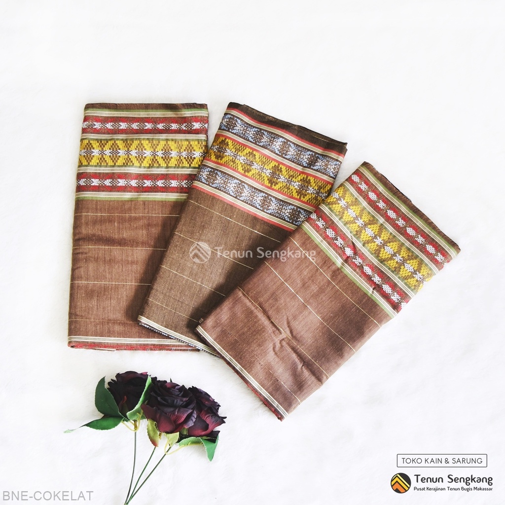Jual Sarung Bugis Bone Cokelat - Tenun Sengkang BNE-COKELAT (Harga Per ...