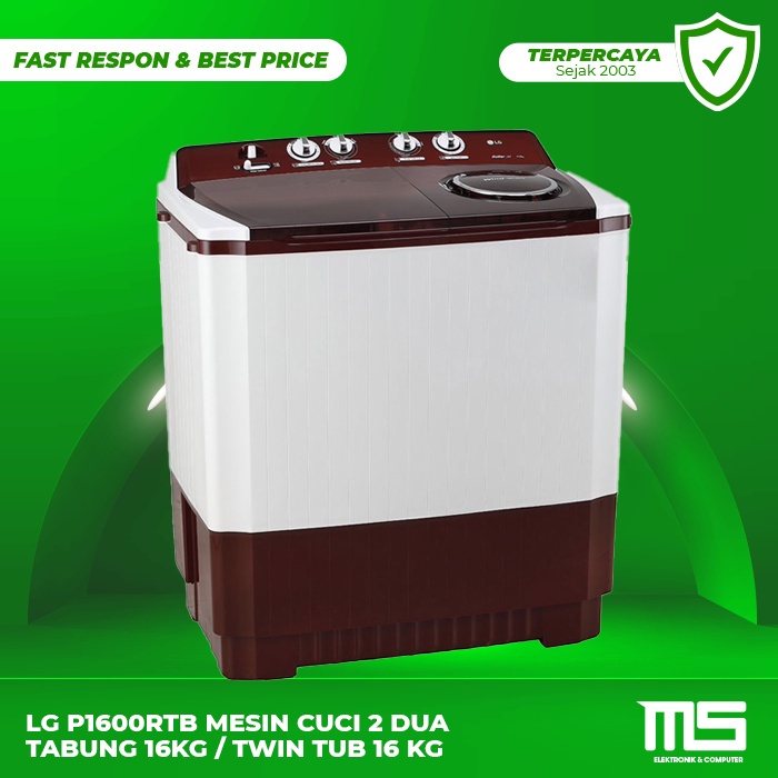 Jual LG P1600RTB Mesin Cuci 2 Dua Tabung 16kg / Twin Tub 16 kg | Shopee ...