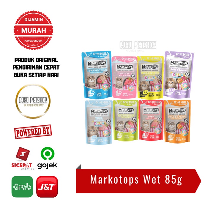 Jual Markotops Wet Cat Food 85gr Makanan Basah Kucing Markotop Pouch ...
