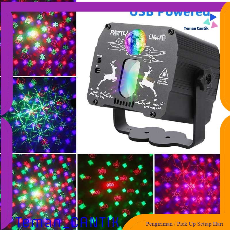 Jual TC - LMP CAIYUE Proyektor Laser LED Lampu DJ Party RGB Lights USB ...