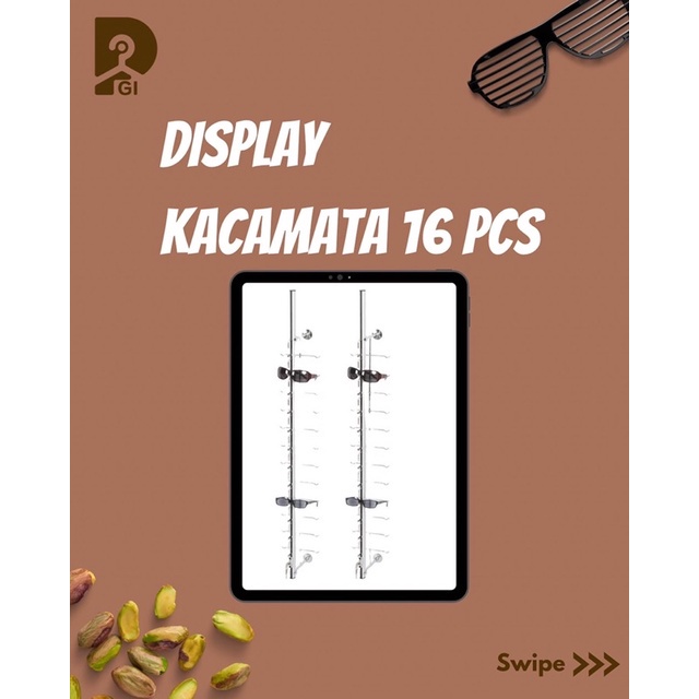 Jual (PGI005) Rak kacamata Dinding Tempel tembok display kaca mata ...